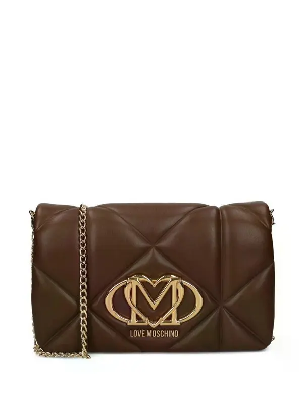 Moschino Logo-appliqué Quilted Crossbody Bag