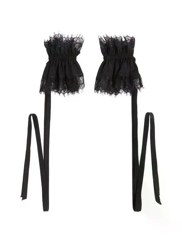 ANN DEMEULEMEESTER Birte Lace-ruffle Cuffs - Black