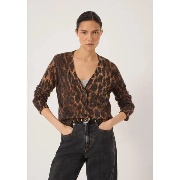 HUSH Cynthia Leopard Print Knitted Cardigan