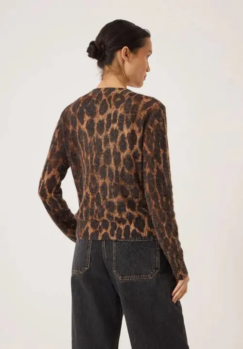 HUSH Cynthia Leopard Print Knitted Cardigan
