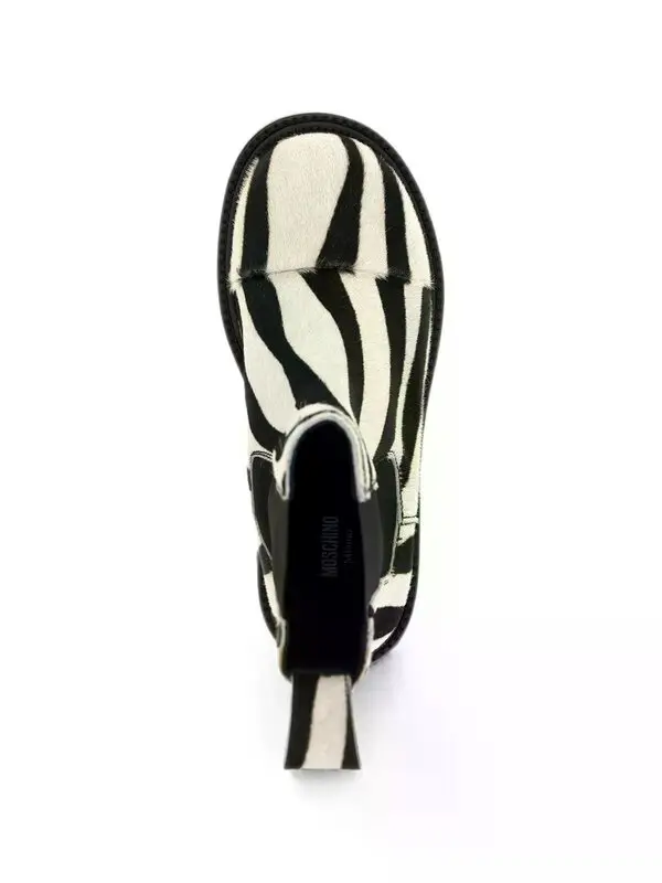 Moschino Zebra Print Chelsea Boots
