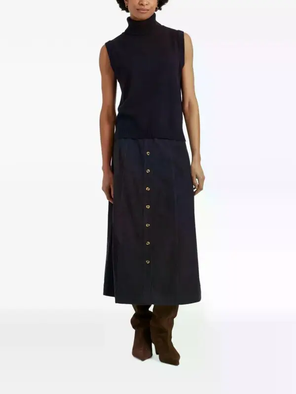 Chinti & Parker Midi Button-front A-line Skirt