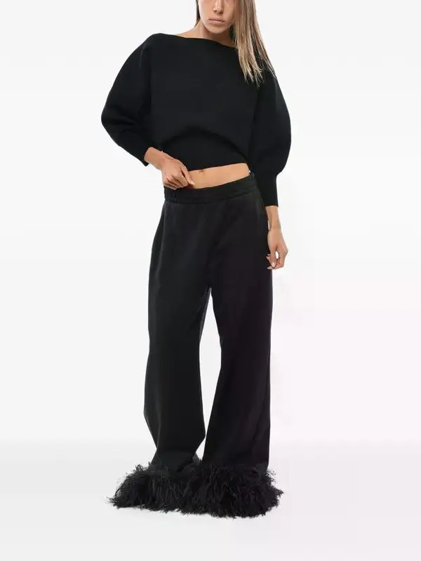SUPER BLOND Batwing-sleeve Ribbed-trim Sweater