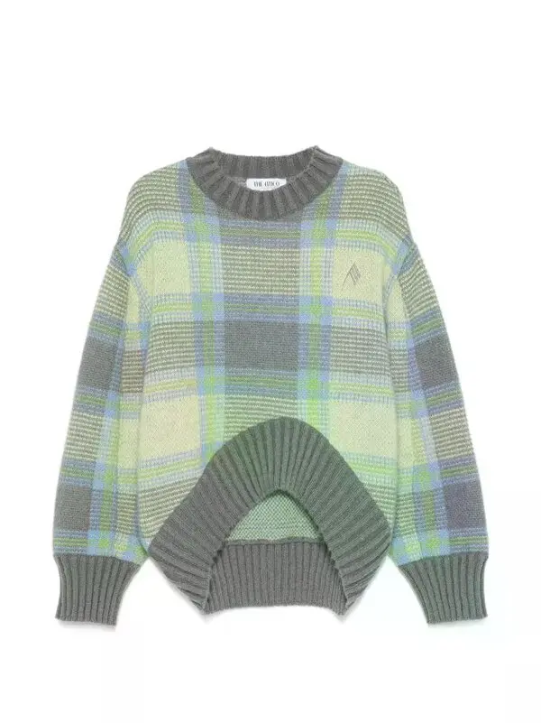 Attico Checkered Knit Sweater - Green