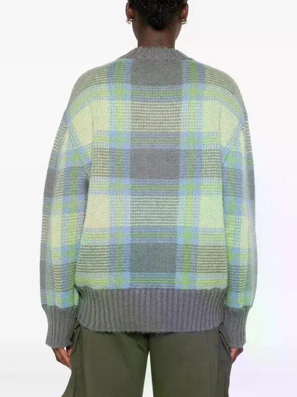 Attico Checkered Knit Sweater - Green