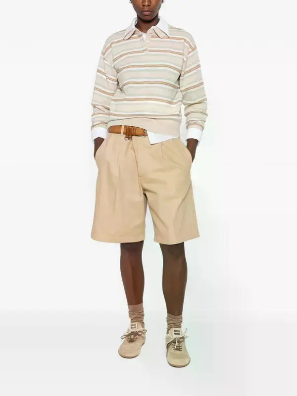 Guest In Residence Collegiate Stripe-pattern Polo Sweater