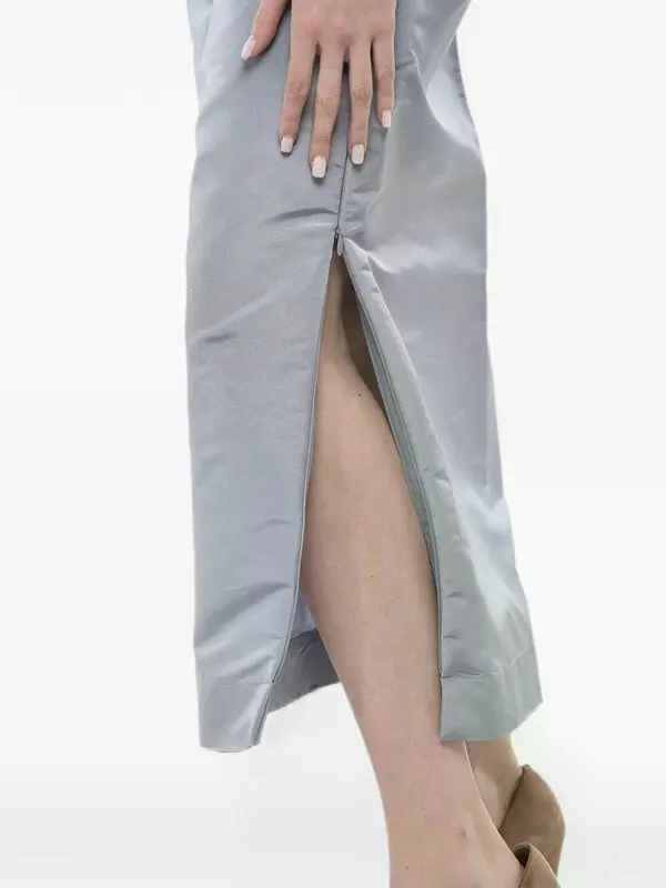 SUPER BLOND Strapless Side-slit Midi Dress