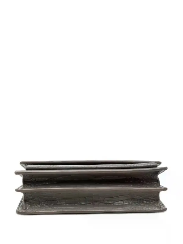Saint Laurent Large Croc Embossed Leather Monogram Sunset Crossbody Bag
