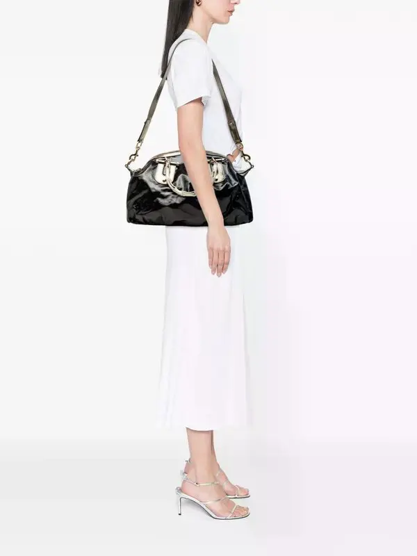 Gucci Coated Canvas Bamboo Dialux Pop Satchel