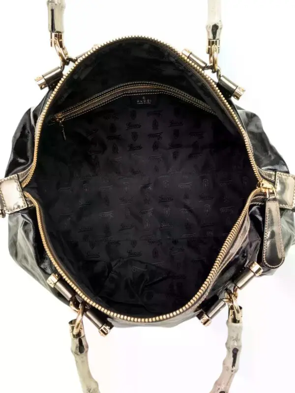 Gucci Coated Canvas Bamboo Dialux Pop Satchel
