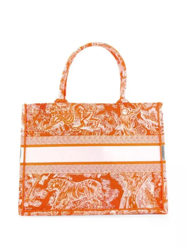 Dior Book Embroidered Canvas Medium Tote Bag