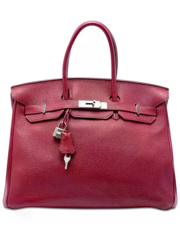 Hermès 2010 Togo Birkin Retourne 35 Handbag - Red