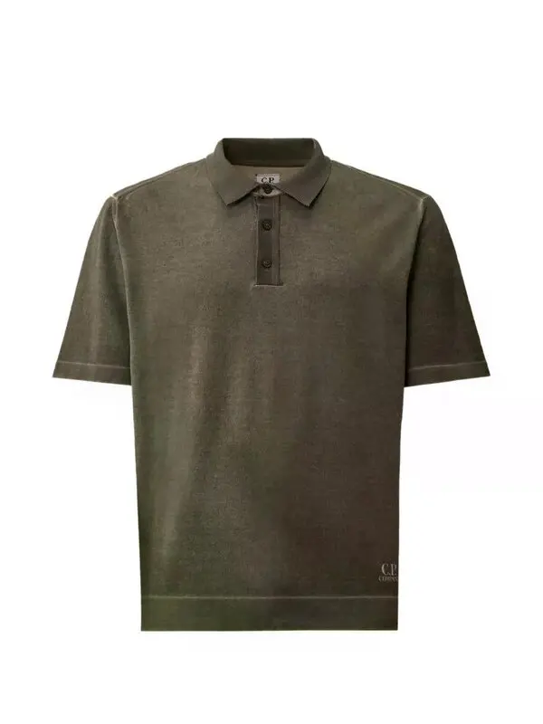C.P. COMPANY Cotton Crepe Double Dyed Polo Shirt - Green