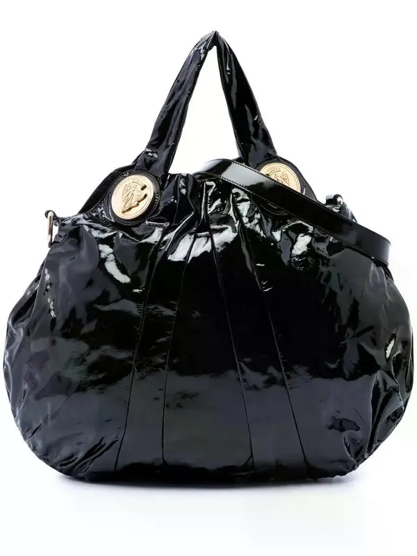 Gucci 2015-2026 Large Patent Hysteria Satchel - Black