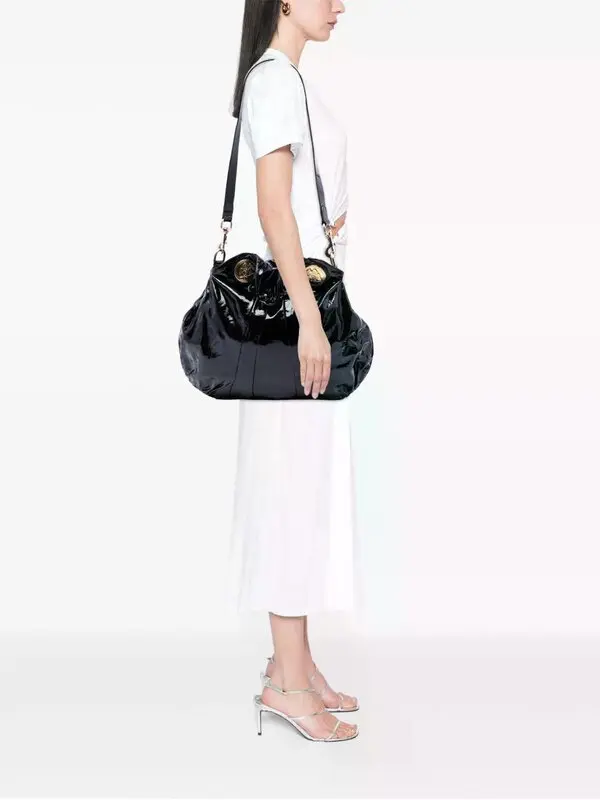 Gucci Patent Leather Hysteria Satchel - Black