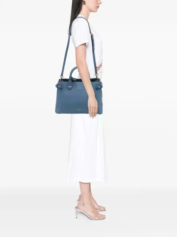 Burberry Leather And House Check Banner Satchel