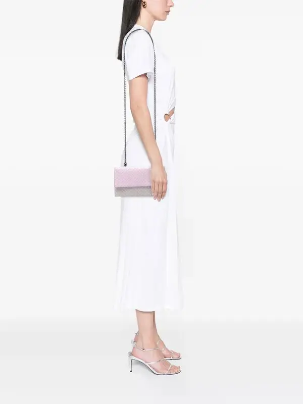 Bottega Veneta 2012-2026 Bicolor Nappa Intrecciato Wallet On Chain Crossbody Bag - Pink