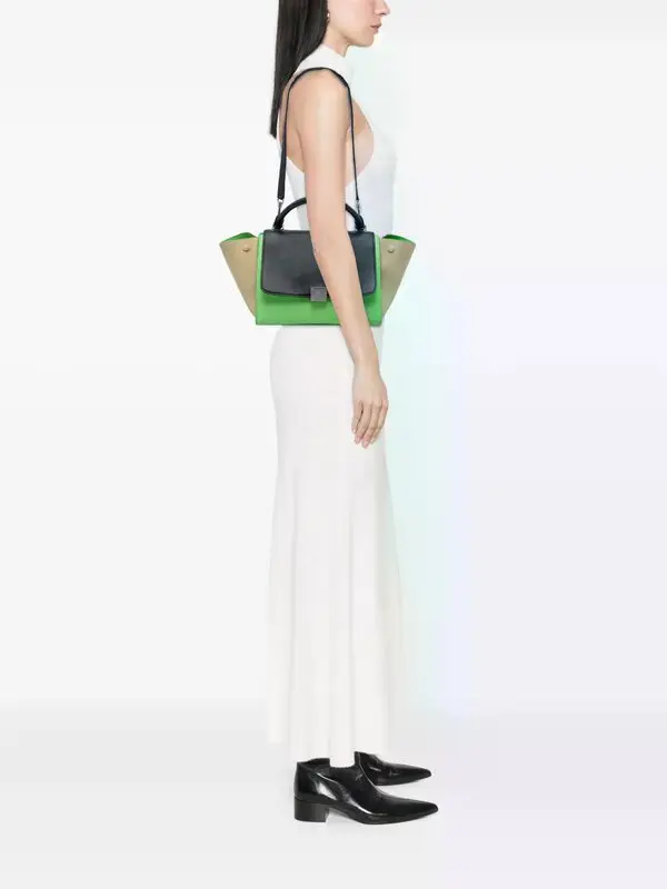 Celine 2016 Small Tricolor Leather Trapeze Satchel
