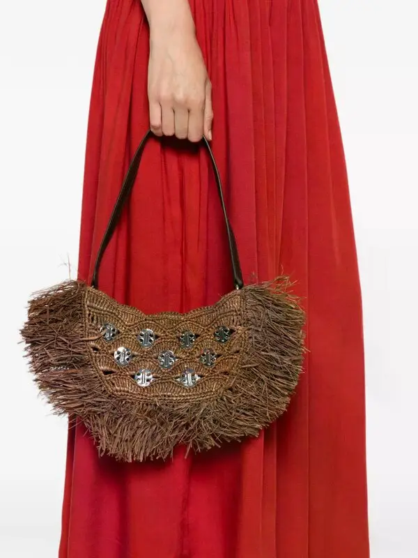 Rabanne Crescent Moon Fringed Shoulder Bag