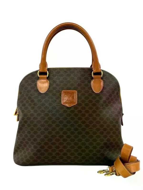 Celine 1996 Macadam Coated Canvas Dome Satchel
