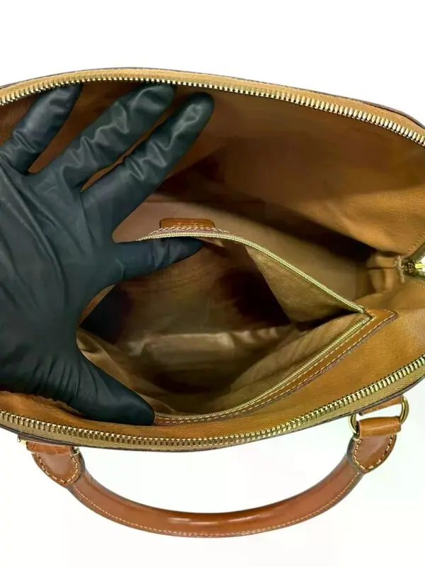 Celine 1996 Macadam Coated Canvas Dome Satchel
