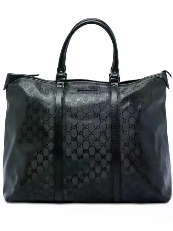 Gucci 2016-2026 Gg Imprime Weekender Travel Bag - Black