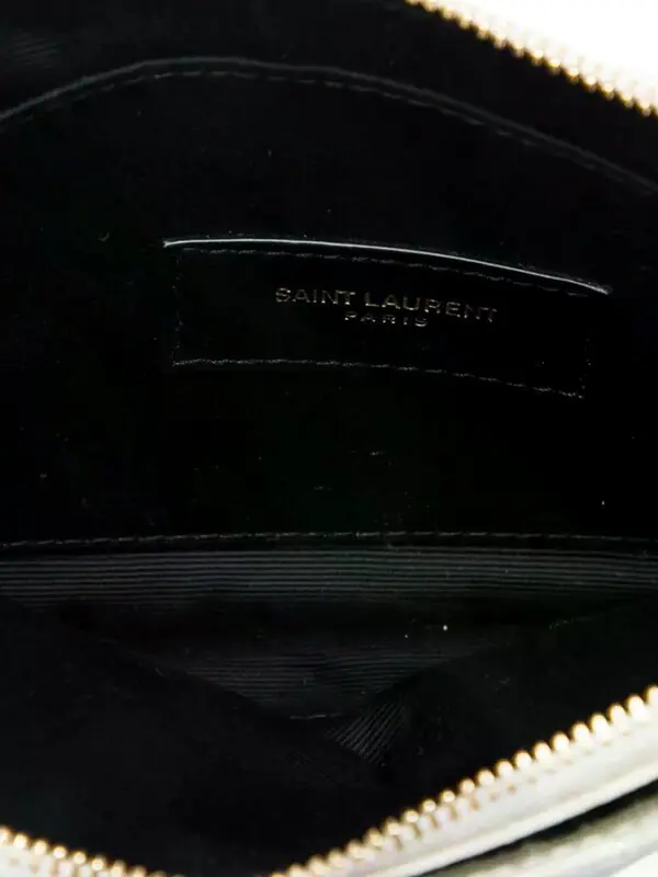 Saint Laurent Grain De Poudre Chevron Monogram Bill Pouch Clutch Bag