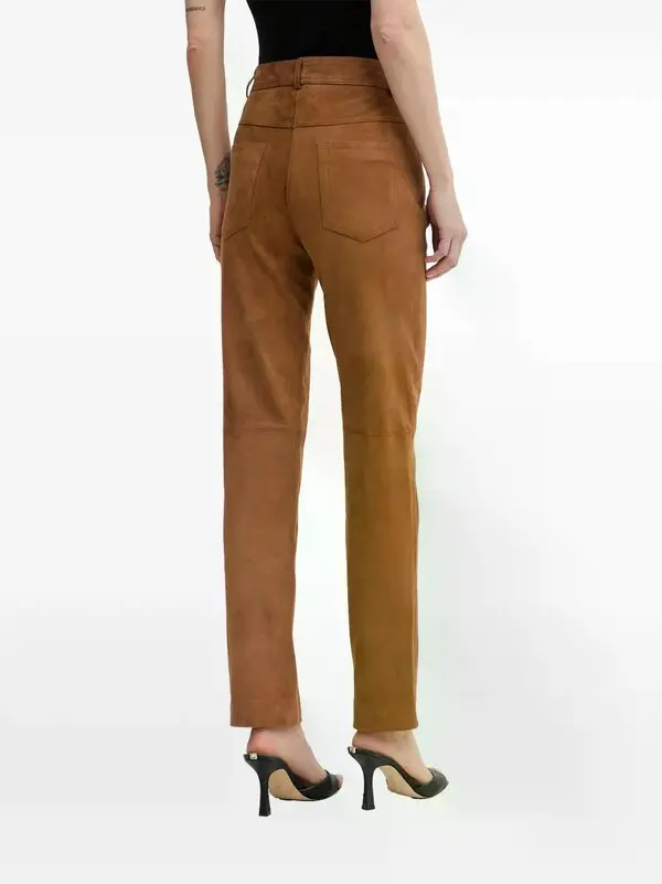 Luisa Spagnoli Suede-finish Paneled Trousers