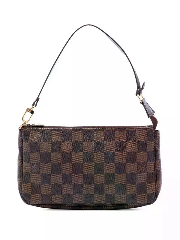LOUIS VUITTON 2009 Damier Ebene Pochette Accessories Shoulder Bag - Brown