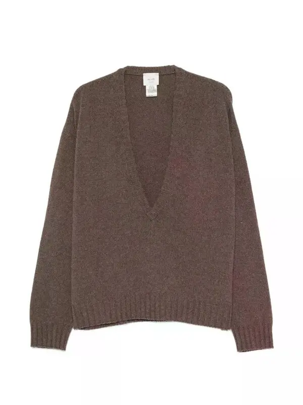 ALYSI V-neck Ribbed Trim Sweater