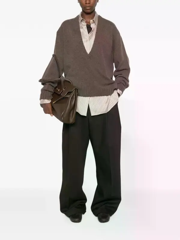 ALYSI V-neck Ribbed Trim Sweater