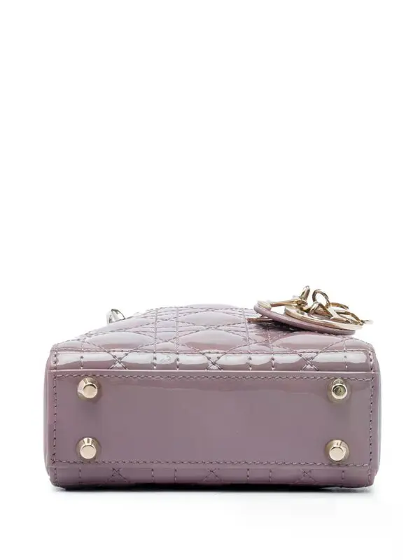 Dior Micro Patent Cannage Lady Satchel - Pink