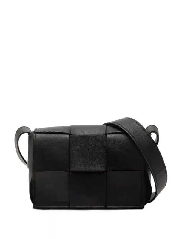 Bottega Veneta 2021-2026 Extra Mini Nappa Maxi Intrecciato Cassette Crossbody Bag - Black
