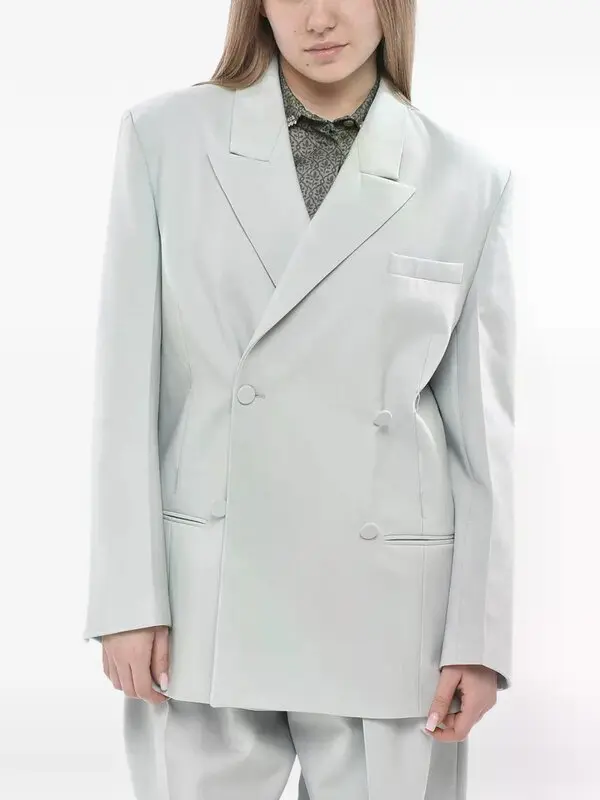 SUPER BLOND Double-breasted Oversized Blazer - Blue