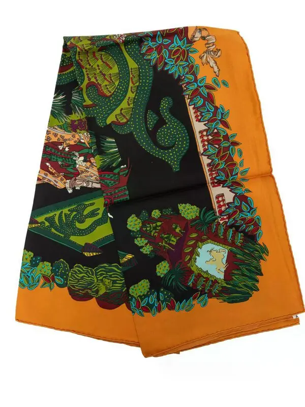 Hermès 1990-2010 Le Paradis Du Roy Silk Scarf 90 Scarves - Green