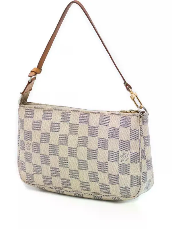 LOUIS VUITTON Damier Azur Pochette Accessoires Shoulder Bag - White