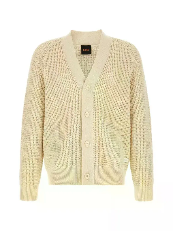 BOSS Honeycomb Knit V-neck Cardigan
