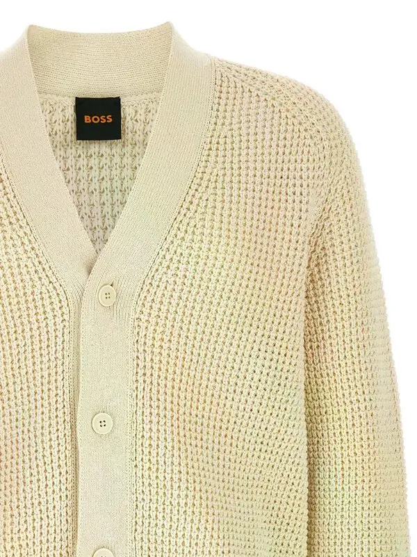 BOSS Honeycomb Knit V-neck Cardigan