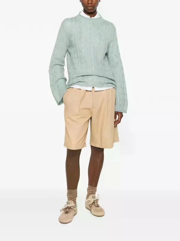 Guest In Residence Cable Knit Mock Neck Sweater