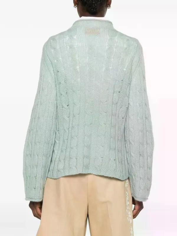 Guest In Residence Cable Knit Mock Neck Sweater
