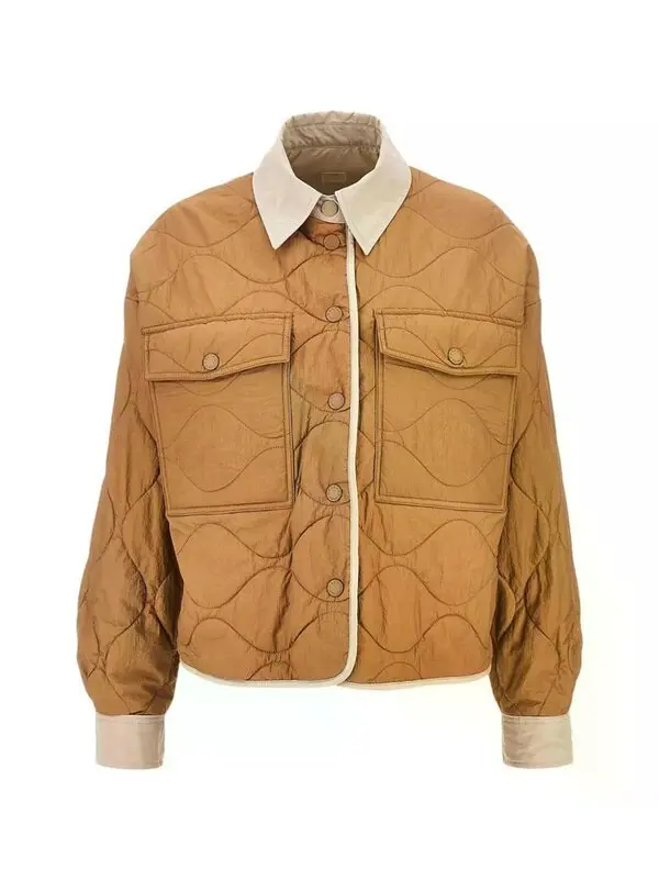 Max Mara Reversible Water-repellent Canvas Padded Jacket Sand - Brown