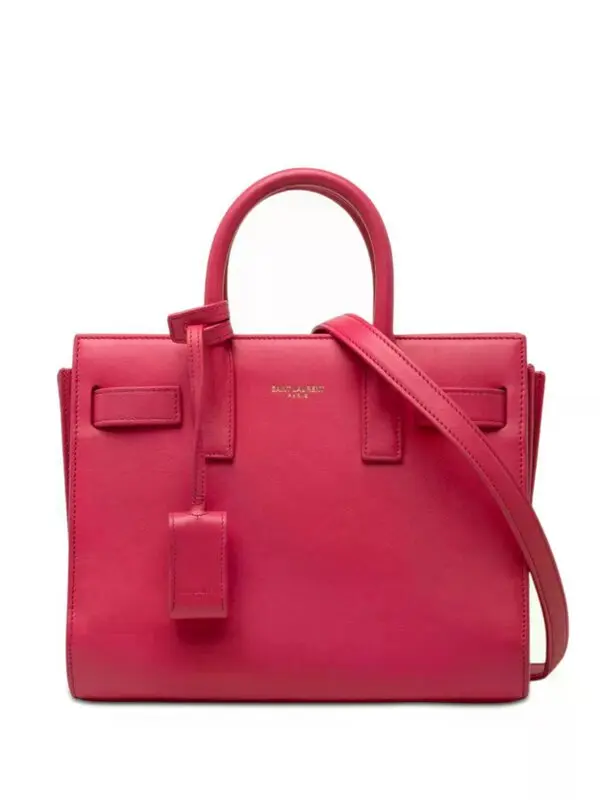 Saint Laurent 2014 Nano Leather Sac De Jour Satchel - Pink