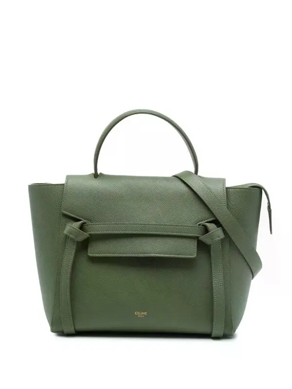 Celine 2019 Micro Grained Calfskin Belt Bag Satchel - Green