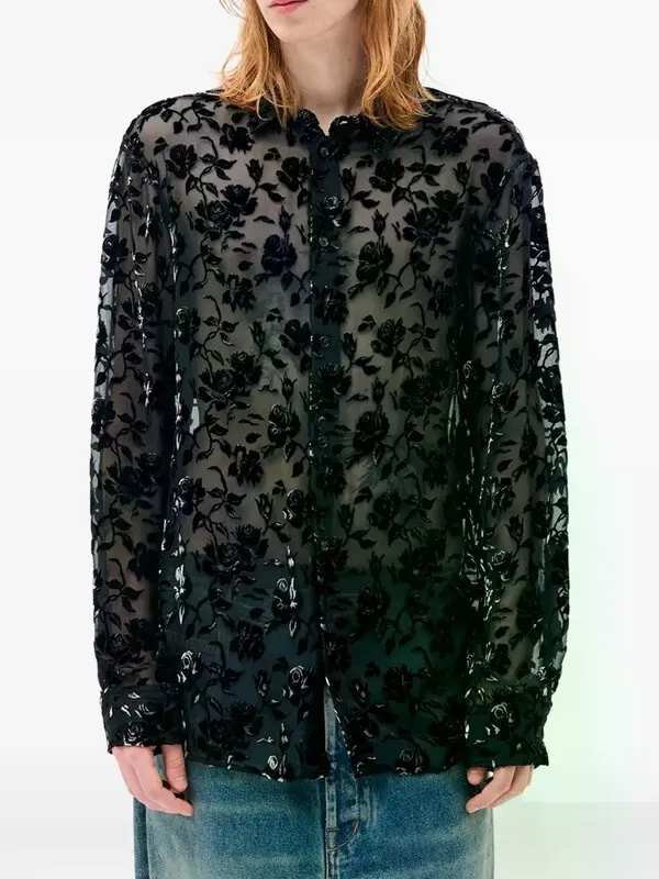 ANN DEMEULEMEESTER Andre Floral-devoré Shirt