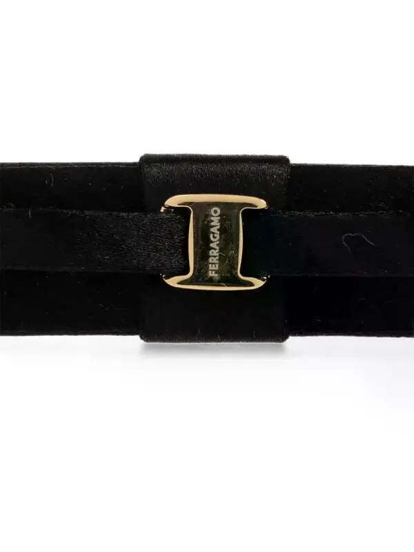 FERRAGAMO Logo Plaque Satin Hair Clip