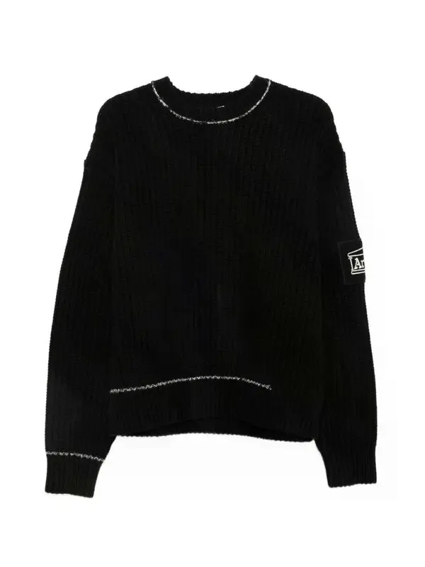 Aries Logo Patch Long Sleeve Sweater