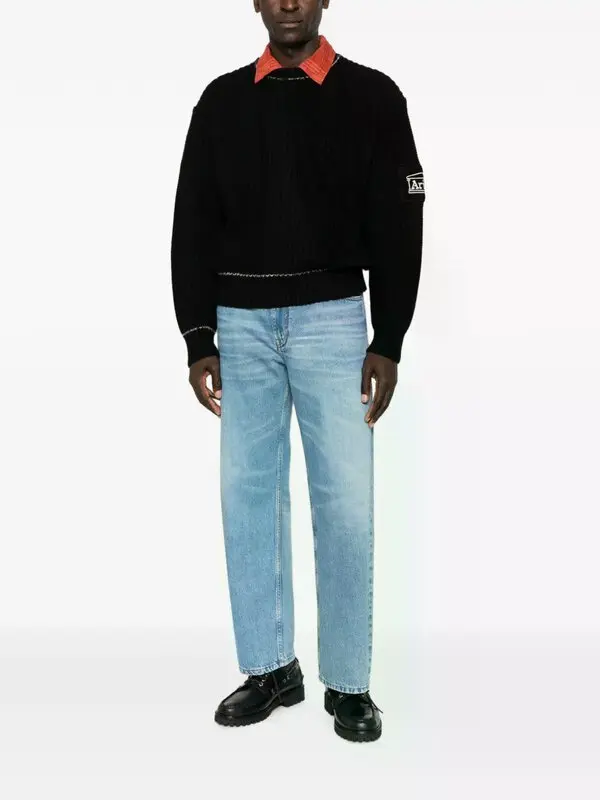 Aries Logo Patch Long Sleeve Sweater