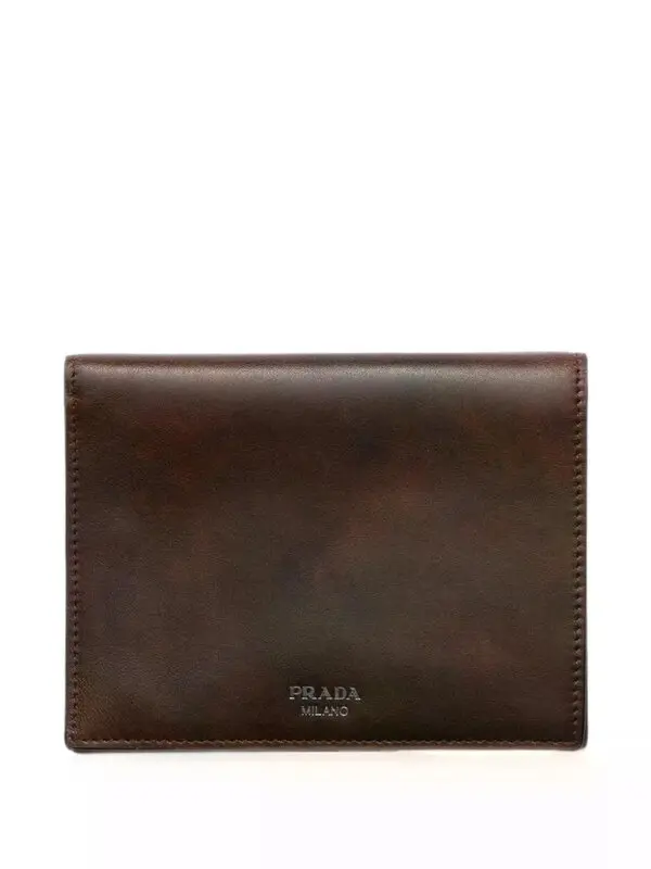 Prada Antiqued-leather Wallet