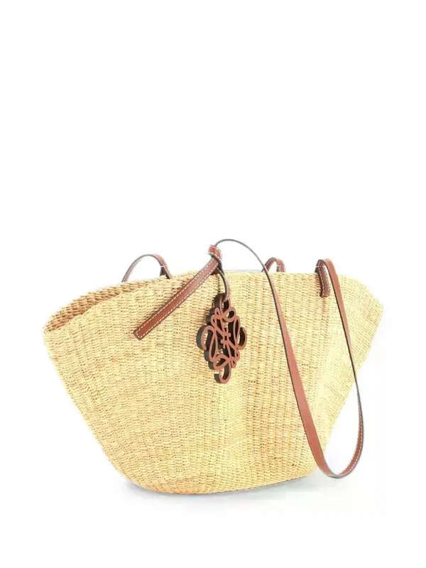 Loewe Shell Basket Bag Woven Raffia Small Shoulder Bag