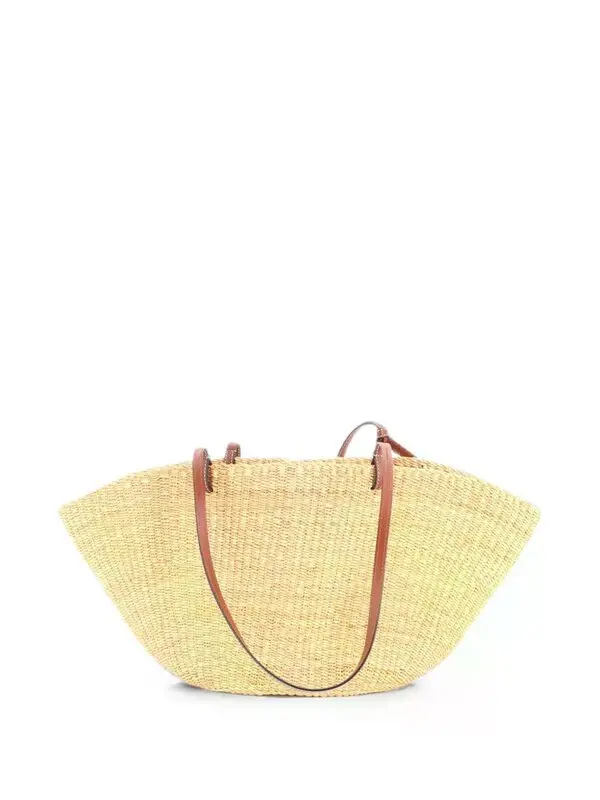 Loewe Shell Basket Bag Woven Raffia Small Shoulder Bag